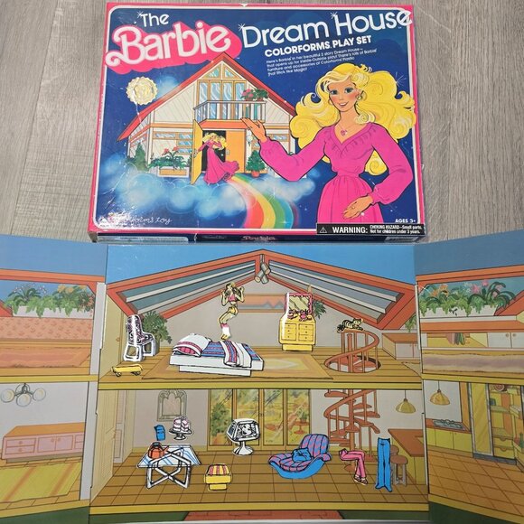 Barbie | Toys | Vintage Barbie Dream House Colorforms Play Set 979 ...